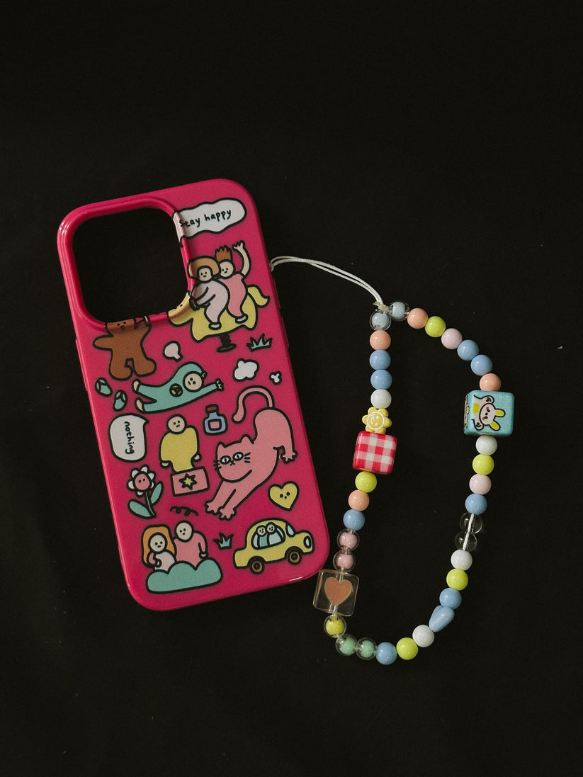 🐱My Happy Doodle Planet | iPhone Case | Three Fleas