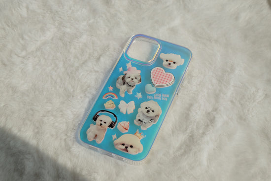 Pink bow very lovely dog laser phone case | iPhone Case | Three Fleas