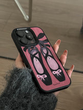 Black Pink Ballet Shoes Printed Phone Case | iPhone Accessories | Three ...