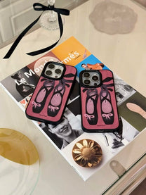 Black Pink Ballet Shoes Printed Phone Case | iPhone Accessories | Three ...