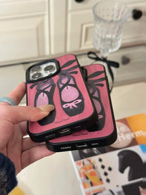 Black Pink Ballet Shoes Printed Phone Case | iPhone Accessories | Three ...