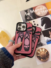 Black Pink Ballet Shoes Printed Phone Case | iPhone Accessories | Three ...