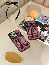 Black Pink Ballet Shoes Printed Phone Case | iPhone Accessories | Three ...