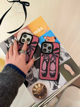Black Pink Ballet Shoes Printed Phone Case | iPhone Accessories | Three ...