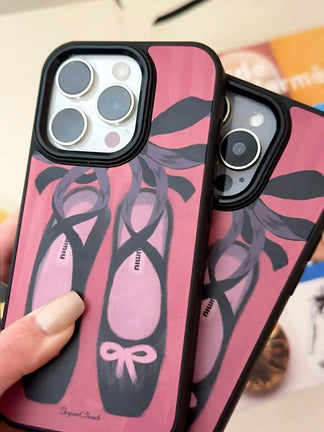 Black Pink Ballet Shoes Printed Phone Case | iPhone Accessories | Three ...