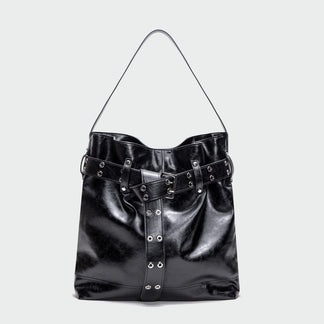 Black Strap Shoulder Bag | Bag | Three Fleas