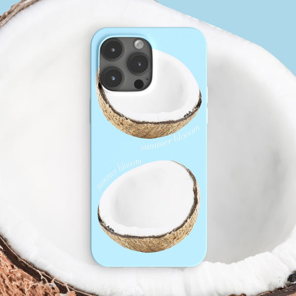 Blue Coconut Printed Phone Case | iPhone Accessories | Three Fleas