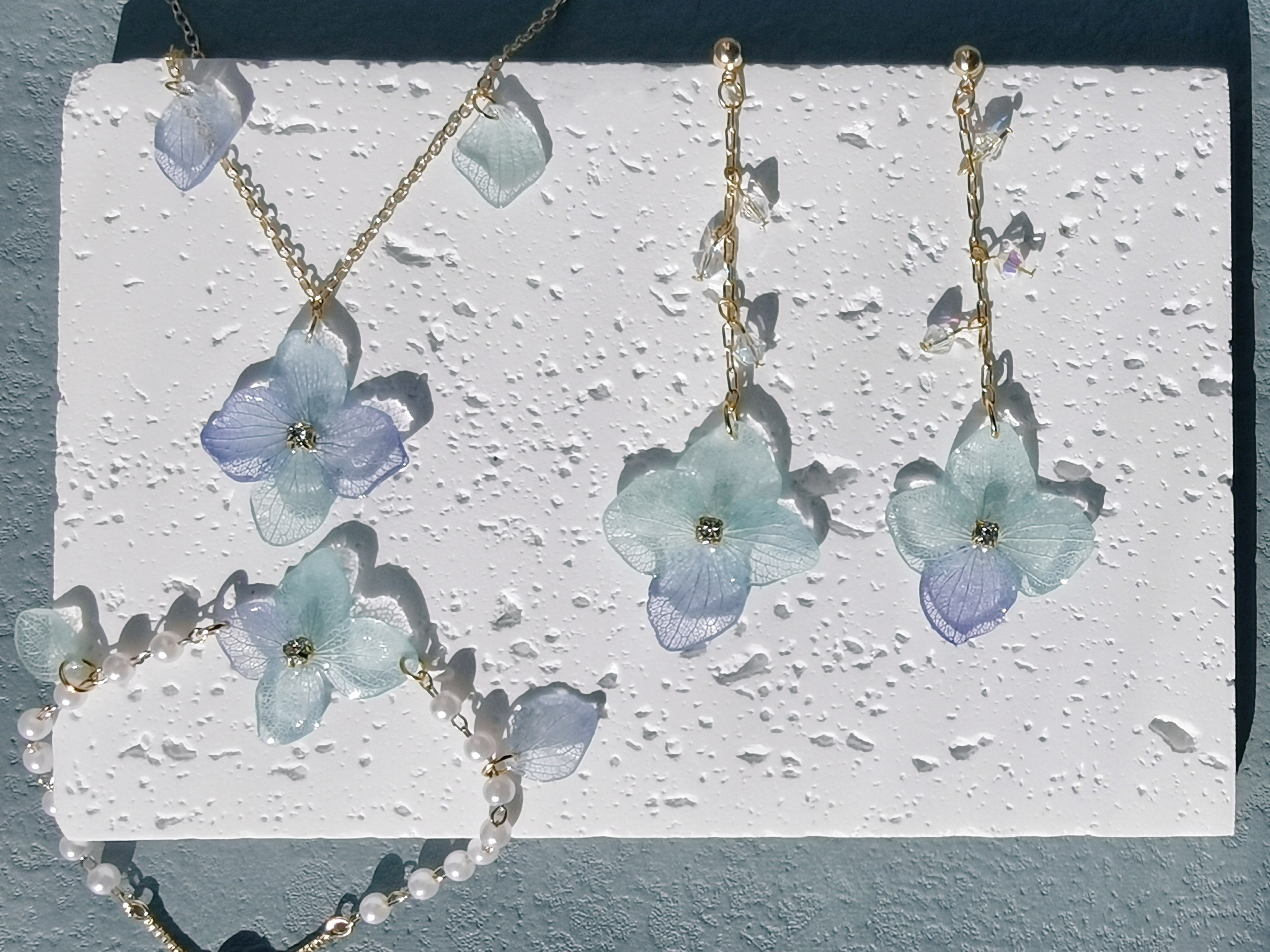 Blue Hydrangea Resin Earrings | Jewelry | Three Fleas