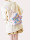 Blue Pink Plush Star Shape Backpack | Bag | Three Fleas