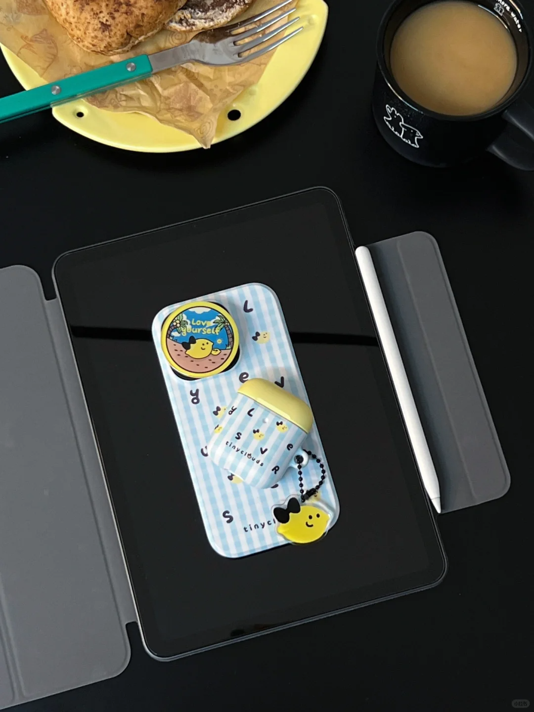 Blue Yellow Plaid Notebook iPad Case | iPad Accessories | Three Fleas