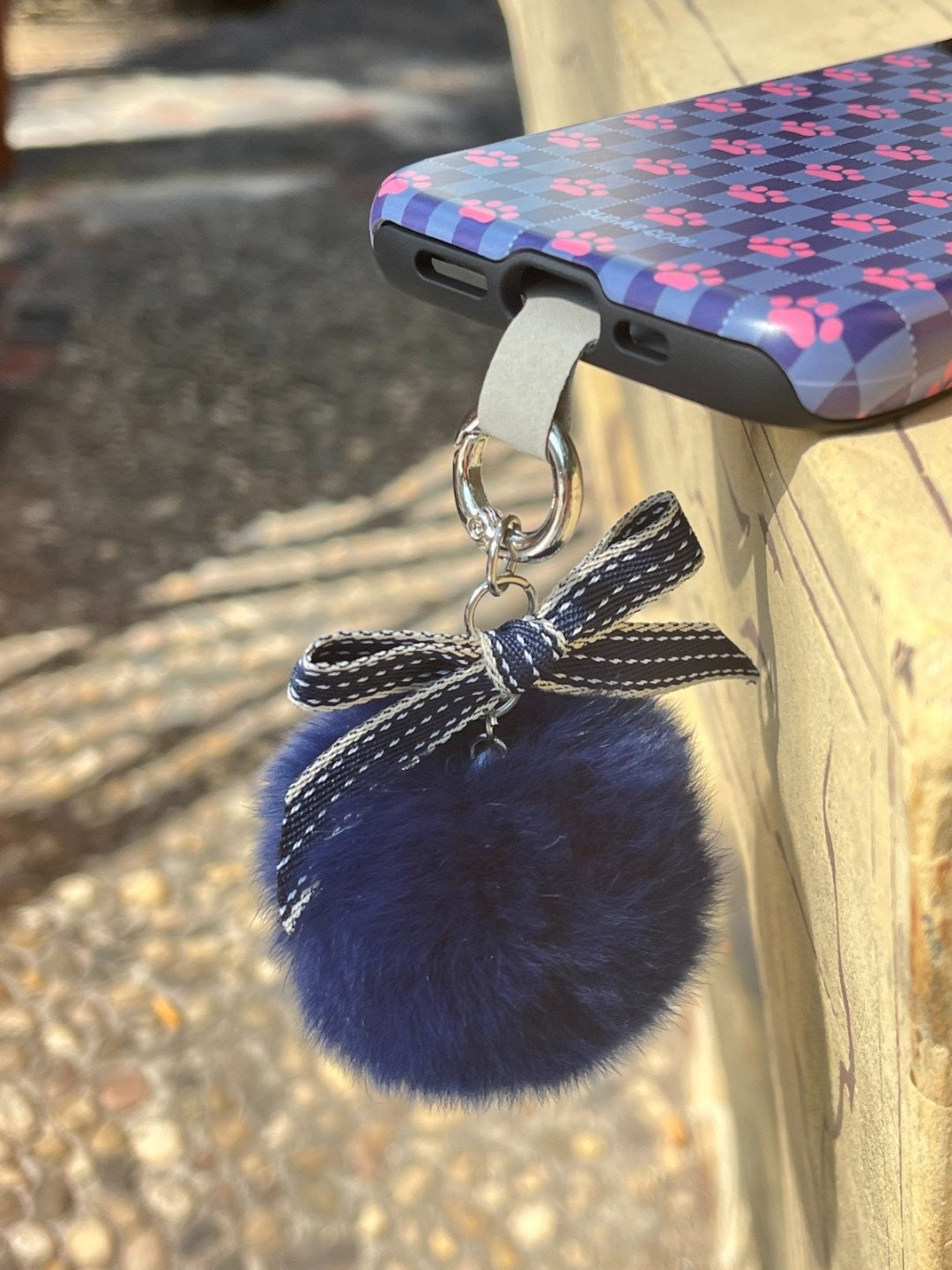 Bow Pompom Phone Charm | iPhone Accessories | Three Fleas