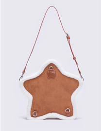 Brown Plush Star Shape Backpack | Bag | Three Fleas