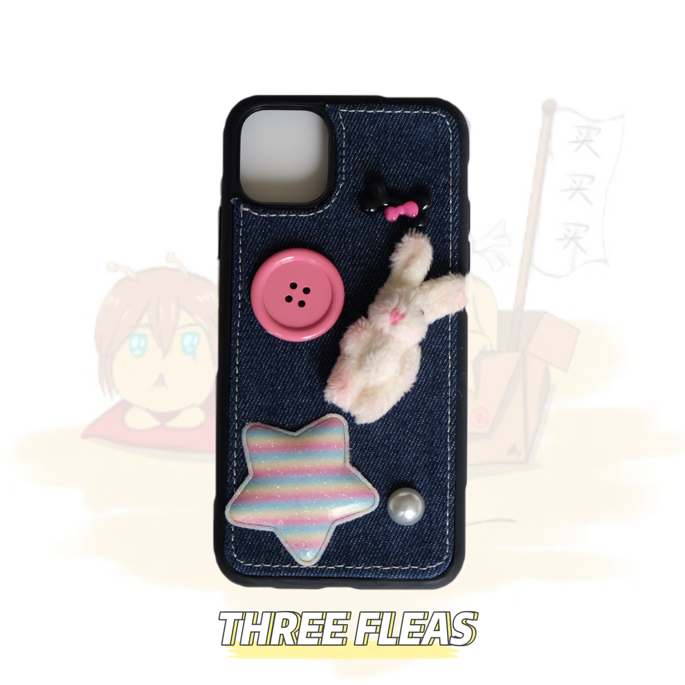 Bunny Doll Star Patch Phone Case | iPhone Accessories | Three Fleas