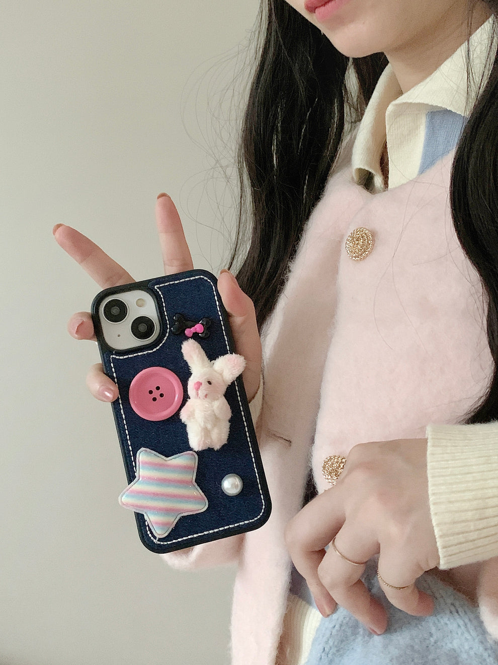 Bunny Doll Star Patch Phone Case | iPhone Accessories | Three Fleas