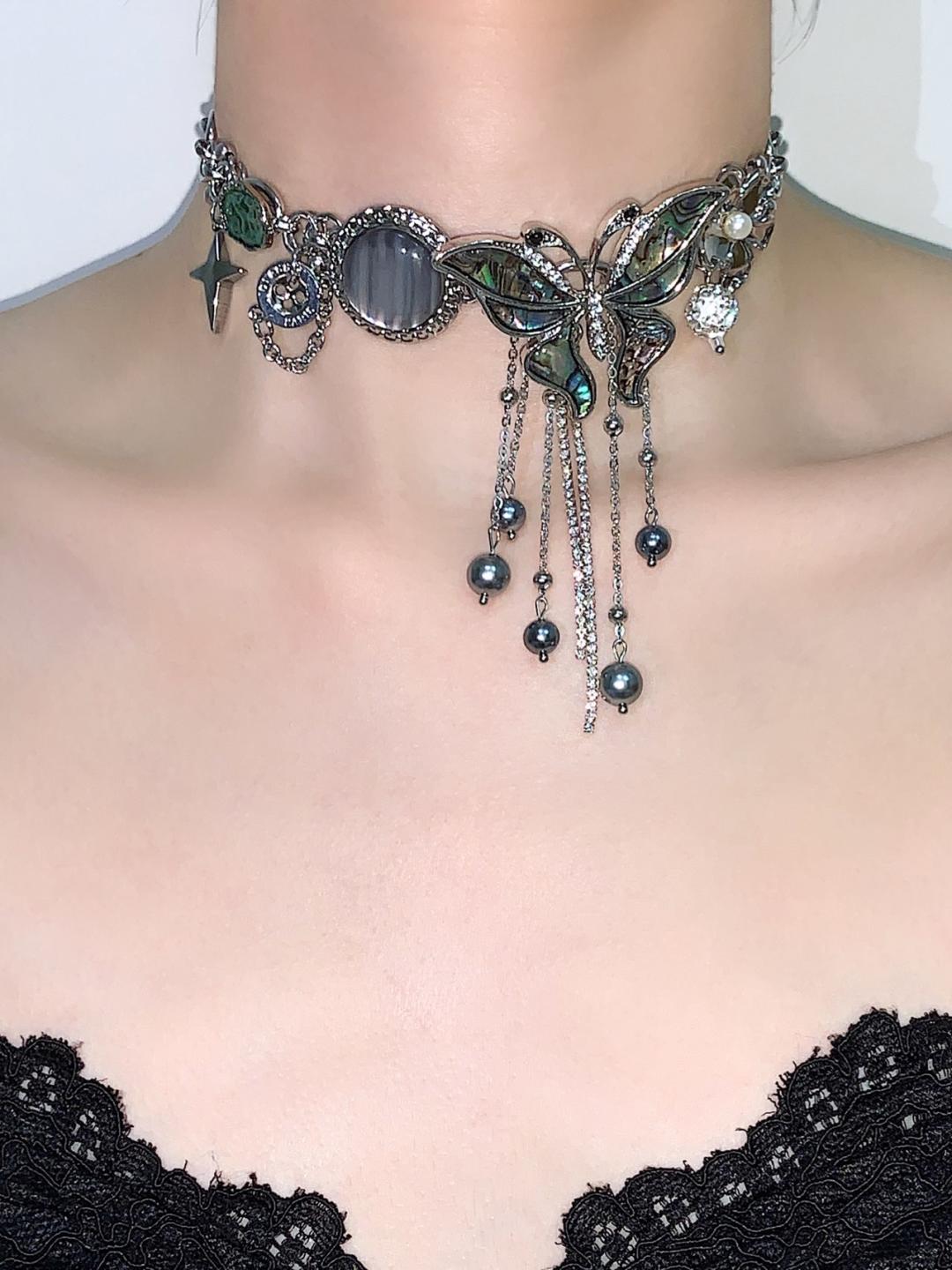 Butterfly Duke Tassel Choker | Jewelry | Three Fleas