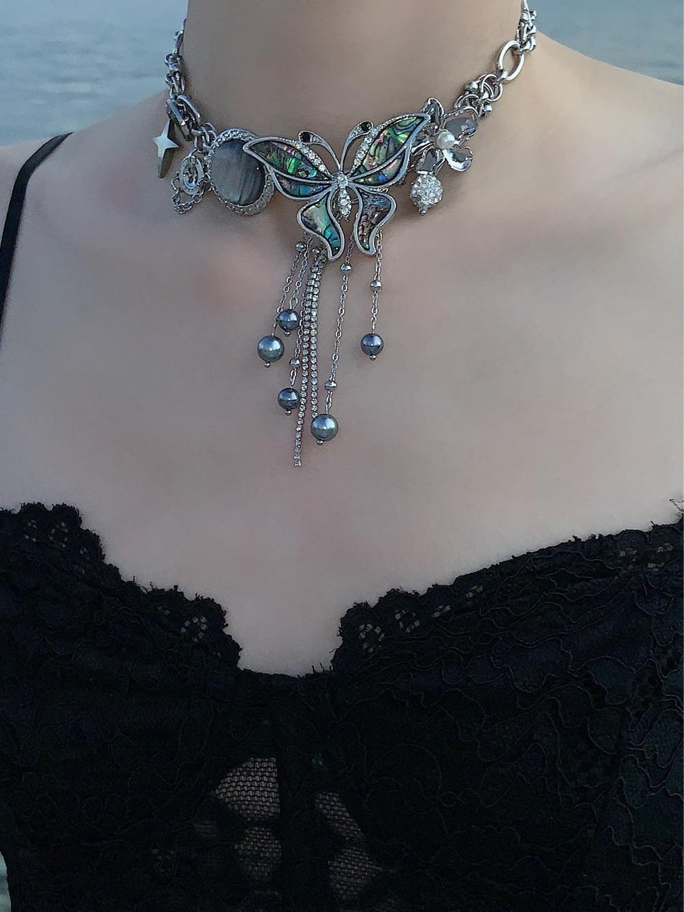 Butterfly Duke Tassel Choker | Jewelry | Three Fleas