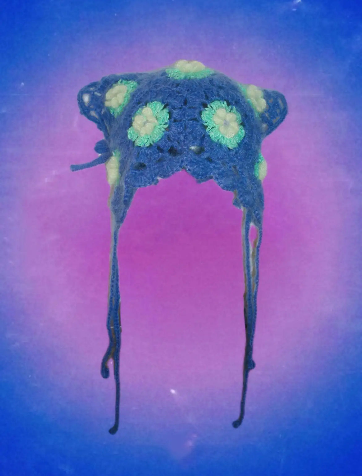 Cat Ears Flower Handmade Crochet Scarf | Fashion | Three Fleas