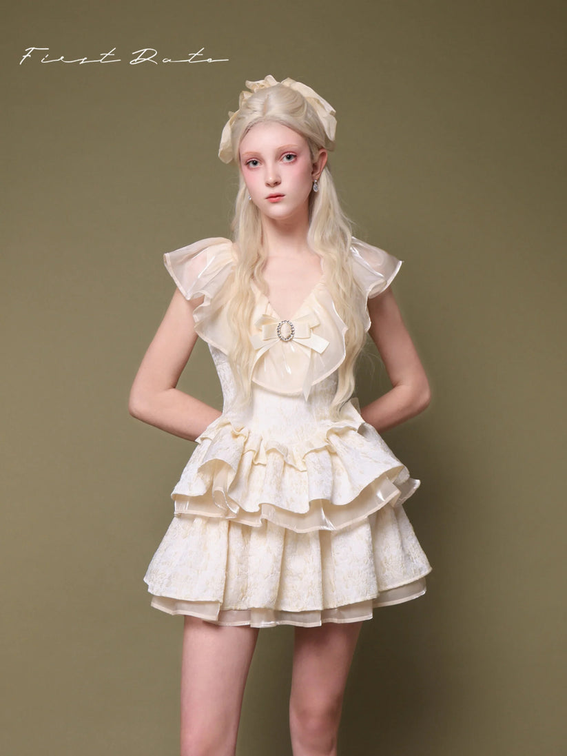 Charlotte Ruffle Collar Puff Dress | Dress | Three Fleas
