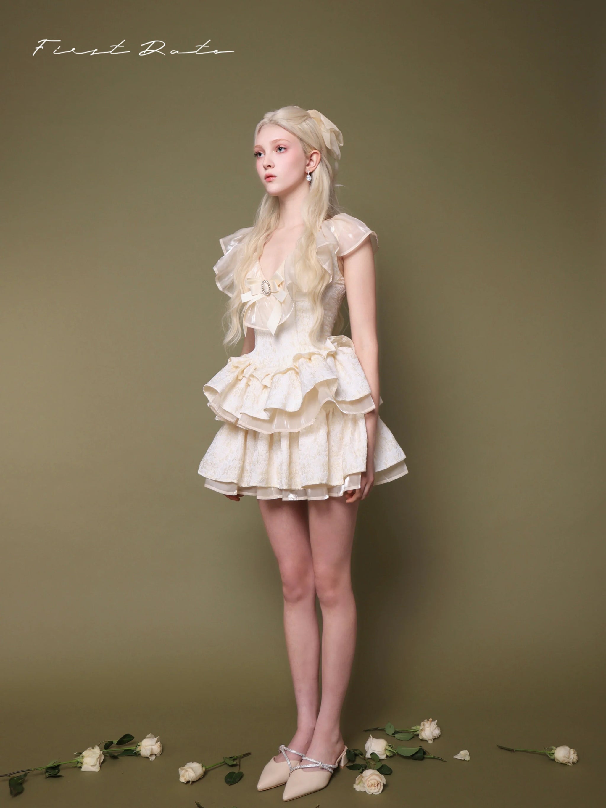 Charlotte Ruffle Collar Puff Dress | Dress | Three Fleas