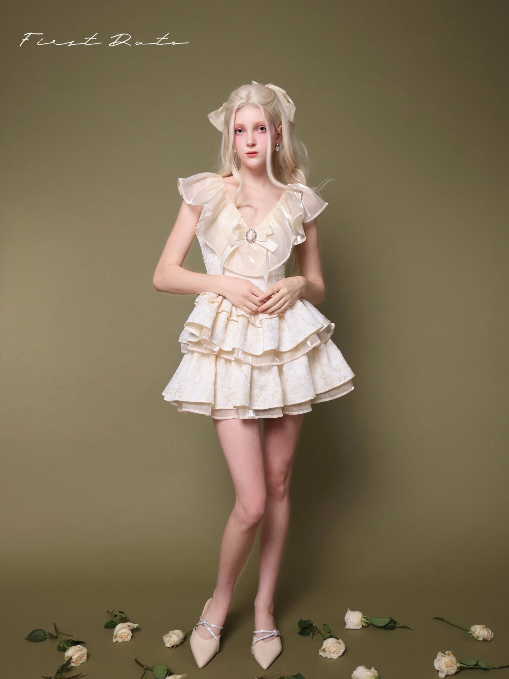Charlotte Ruffle Collar Puff Dress | Dress | Three Fleas