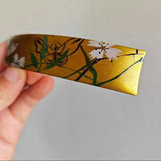Chinese Lacquer Butterfly Flower Golden Hairpin | Jewelry | Three Fleas