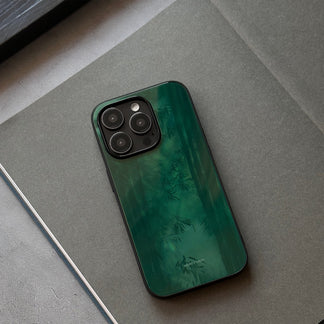 「Chinoiserie」Deep Bamboo Forest Phone Case | Phone Case | Three Fleas