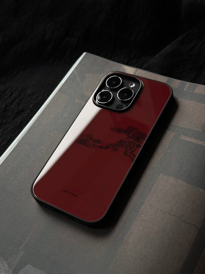 「Chinoiserie」Red Pine Printed MagSafe Phone Case | Phone Case | Three Fleas