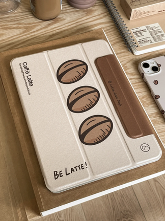 Coffee Beans Printed Aesthetic iPad Case | iPad Accessories | Three Fleas
