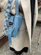 Color Block Denim Bucket Bag | Bag | Three Fleas