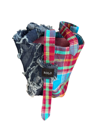Color Block Denim Bucket Bag | Bag | Three Fleas