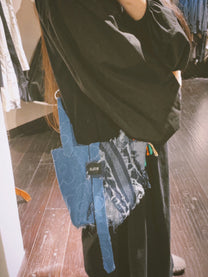 Color Block Denim Bucket Bag | Bag | Three Fleas