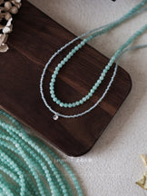 Double Strand Mint Stones Beaded Necklace | Jewelry | Three Fleas