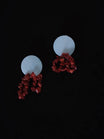 Full Moon Red Beaded Earrings | Jewelry | Three Fleas
