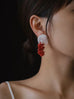 Full Moon Red Beaded Earrings | Jewelry | Three Fleas