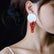 Full Moon Red Beaded Earrings | Jewelry | Three Fleas