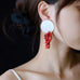 Full Moon Red Beaded Earrings | Jewelry | Three Fleas