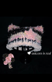 Fuzzy Cat Ears Handmade Crochet Hat | Fashion | Three Fleas