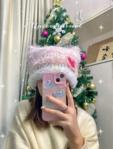 Fuzzy Cat Ears Handmade Crochet Hat | Fashion | Three Fleas