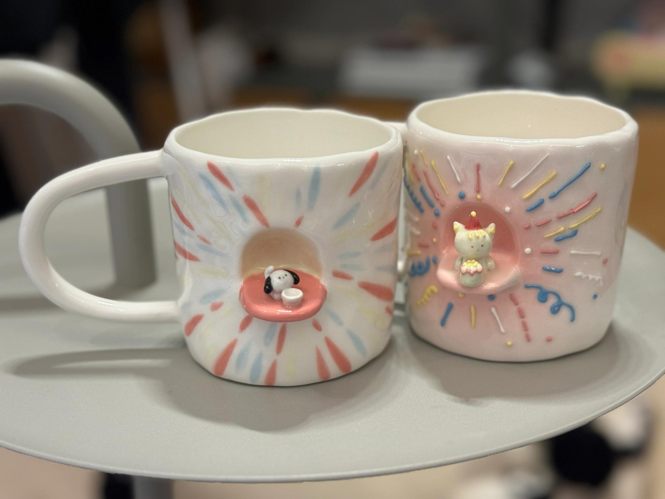 Handmade Birthday Cat Ceramic Cup | Cup | Three Fleas