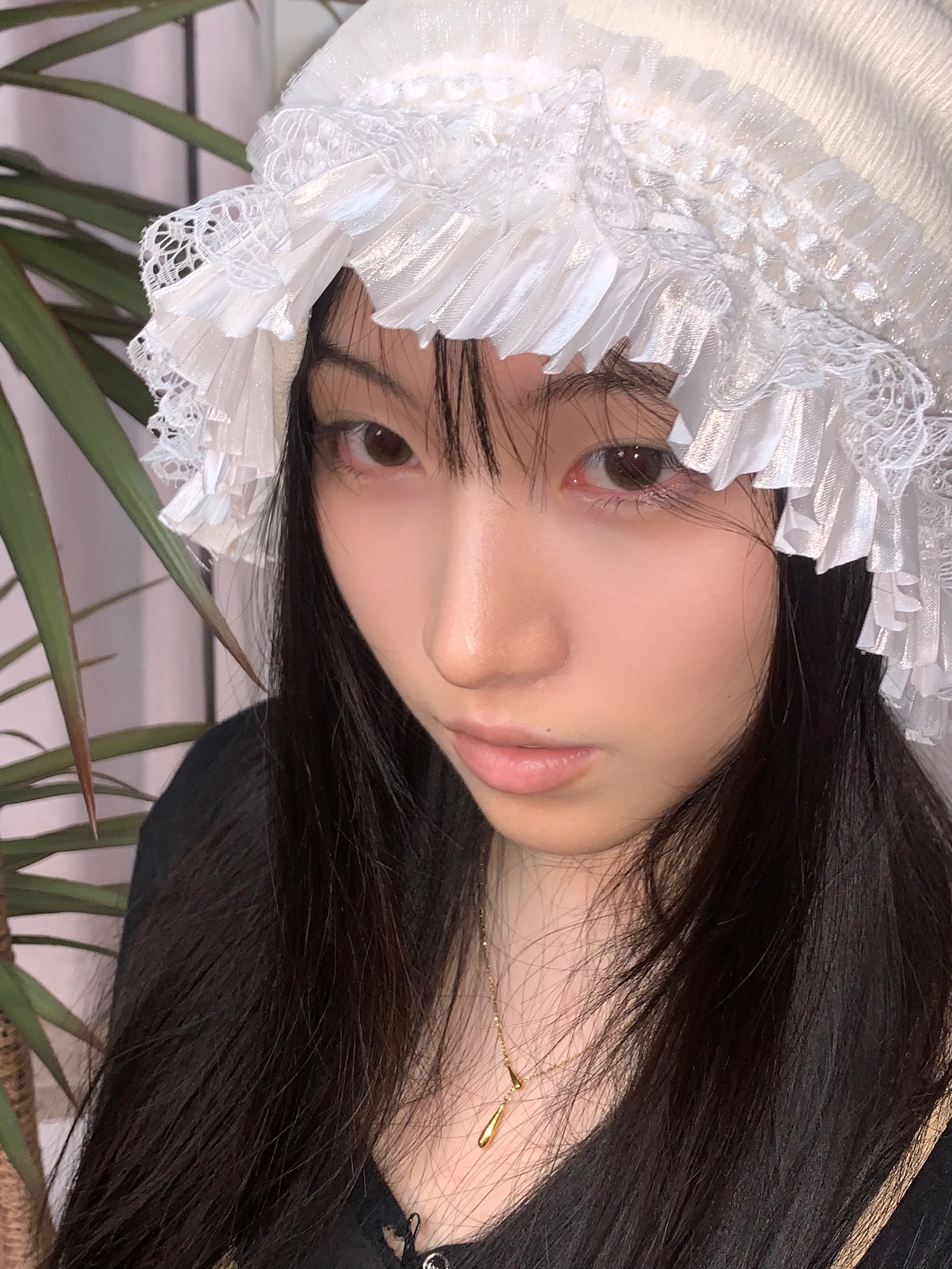 Handmade Lace Ruffle Beanie | Fashion | Three Fleas