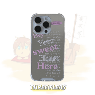 Pink slogan mirror phone case with butterfly stand | Three Fleas