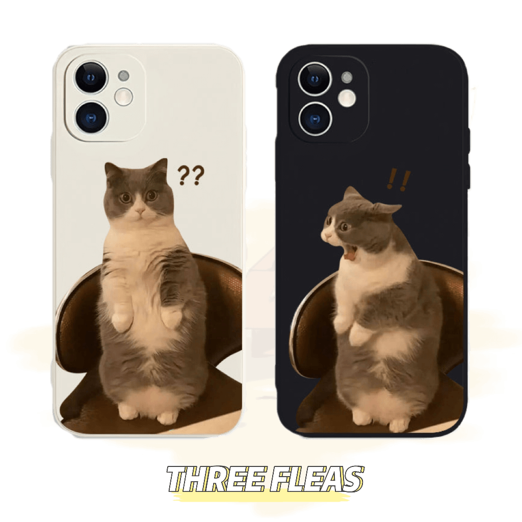 [ Meme Case ] Standing Cat Phone Case For Couple | Phone Case | Three Fleas