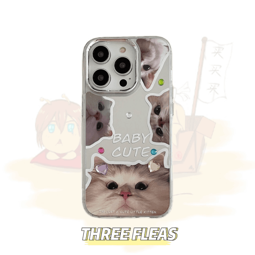 [ Meme Case ] Baby cute cat mirror phone case | iPhone Case | Three Fleas