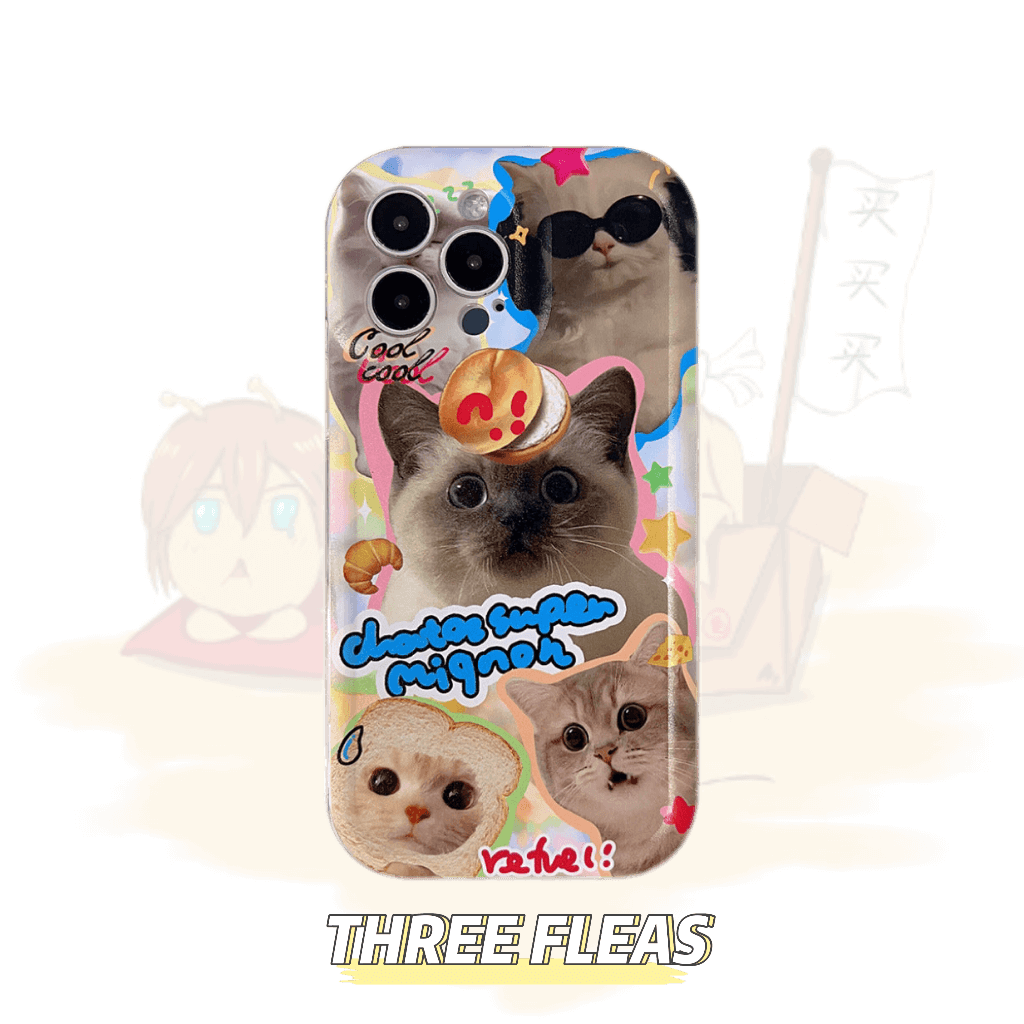 [ Meme Case ] Fat cat diary air-cusion phone case – Three Fleas