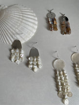 Metal Shell Beaded Drop Earrings | Jewelry | Three Fleas