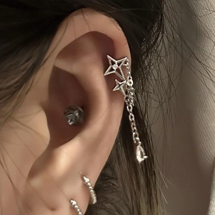 Meteor Threaded Screw Flat Black Earring | Indie Jewelry Design | Three ...