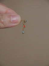 Mini Blue Red Earrings | Jewelry | Three Fleas