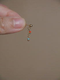 Mini Blue Red Earrings | Jewelry | Three Fleas