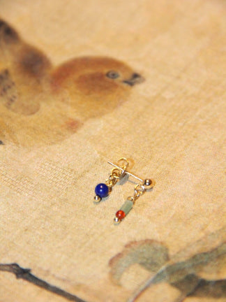 Mini Blue Red Earrings | Jewelry | Three Fleas