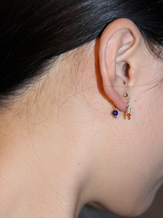 Mini Blue Red Earrings | Jewelry | Three Fleas